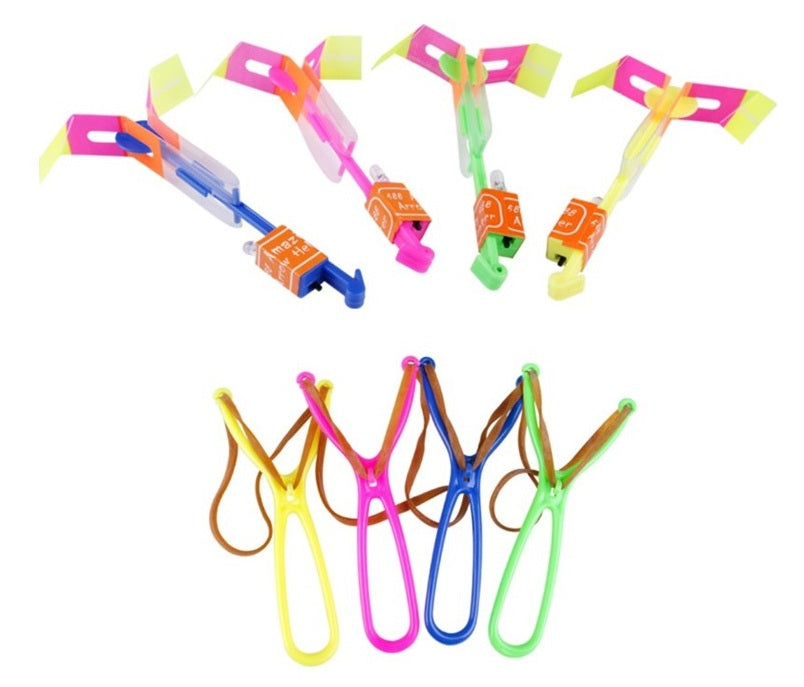 LED Slingshot Flying Rockets – Light-Up Outdoor Toy – Bright Box Bundles